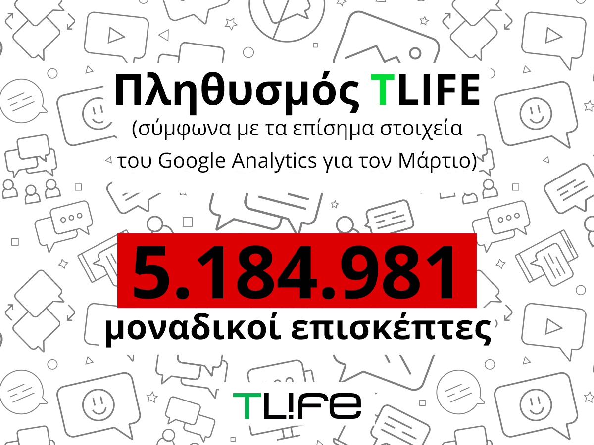 tlife.gr: Ρεκόρ επισκεψιμότητας για τον Μάρτιο