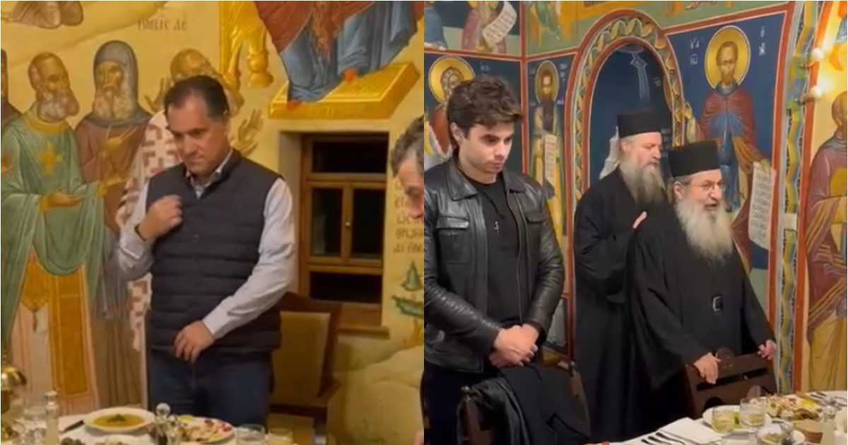 Άδωνις Γεωργιάδης: Στο Άγιο Όρος με τον γιο του, Περσέα και τον ...