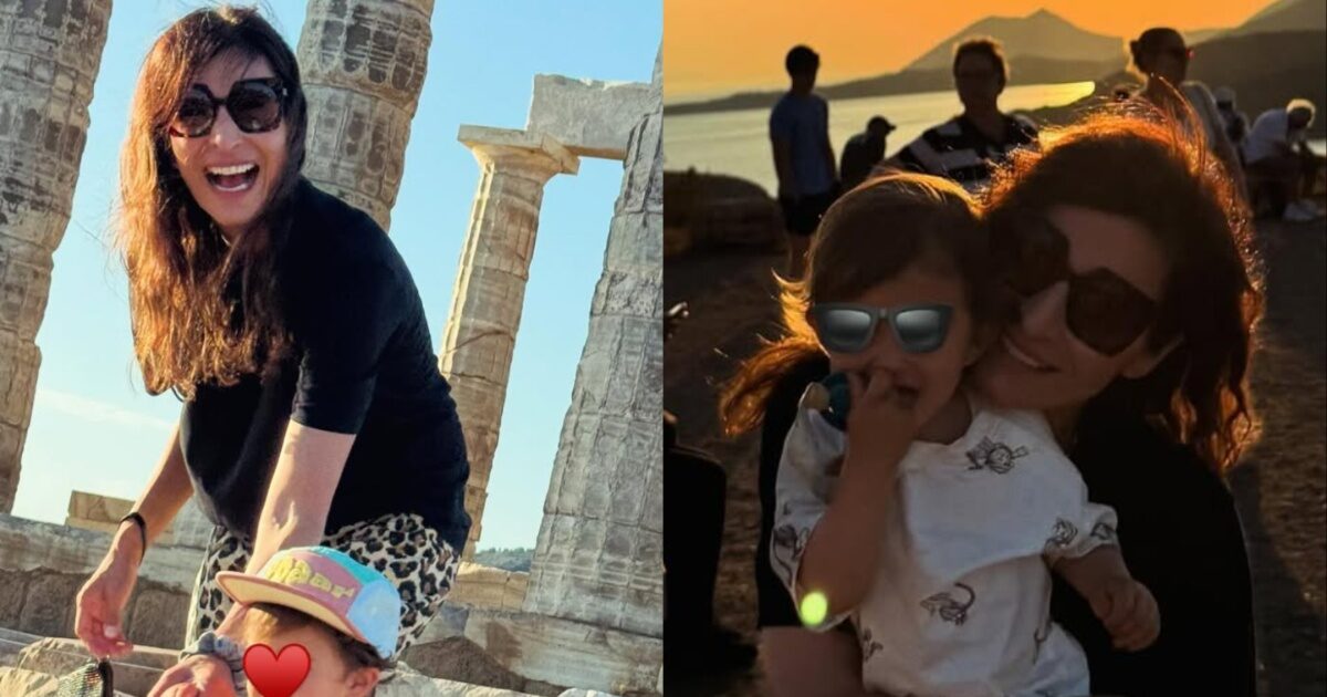 Αντιγόνη Κουλουκάκου: Στο ναό του Ποσειδώνα αγκαλιά με τον 1,5 ετών γιο της