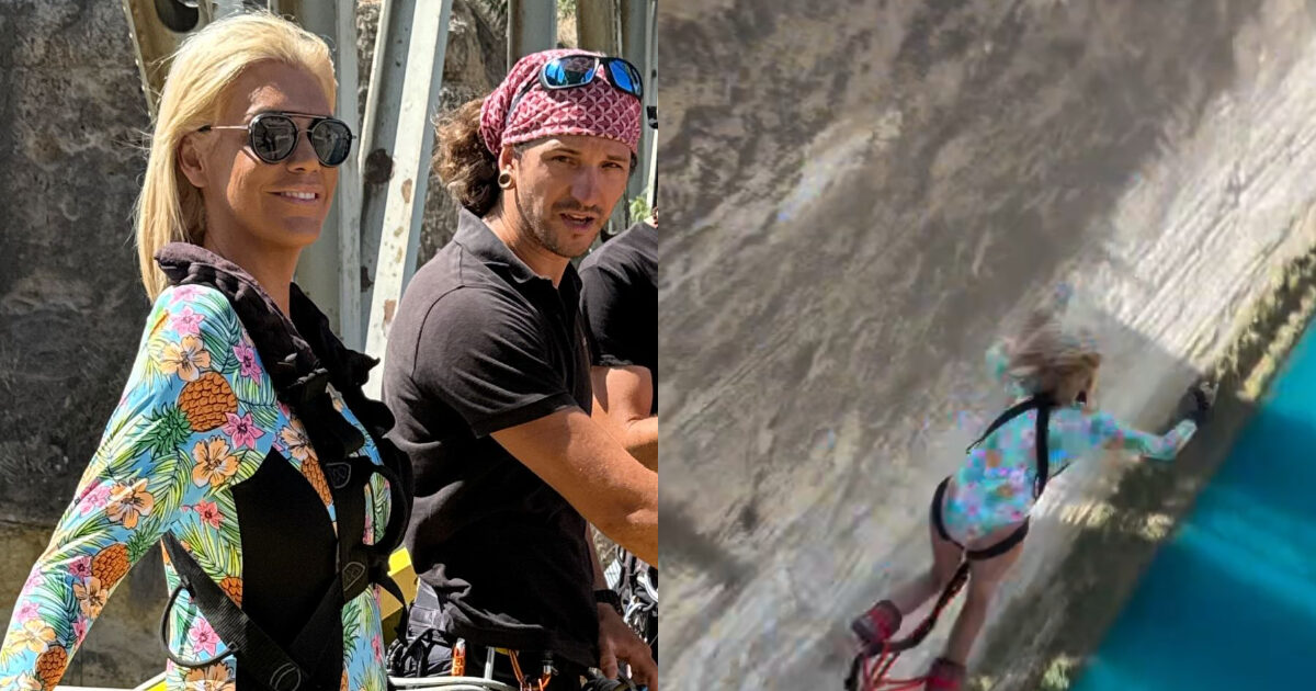 Η Σάσα Σταμάτη έκανε bungee jumping στον Ισθμό της Κορίνθου - Η στιγμή ...